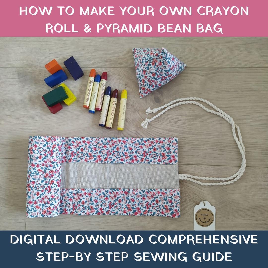 Waldorf Crayon Roll & Pyramid Bean Bag Sewing Tutorial (PDF Download ...