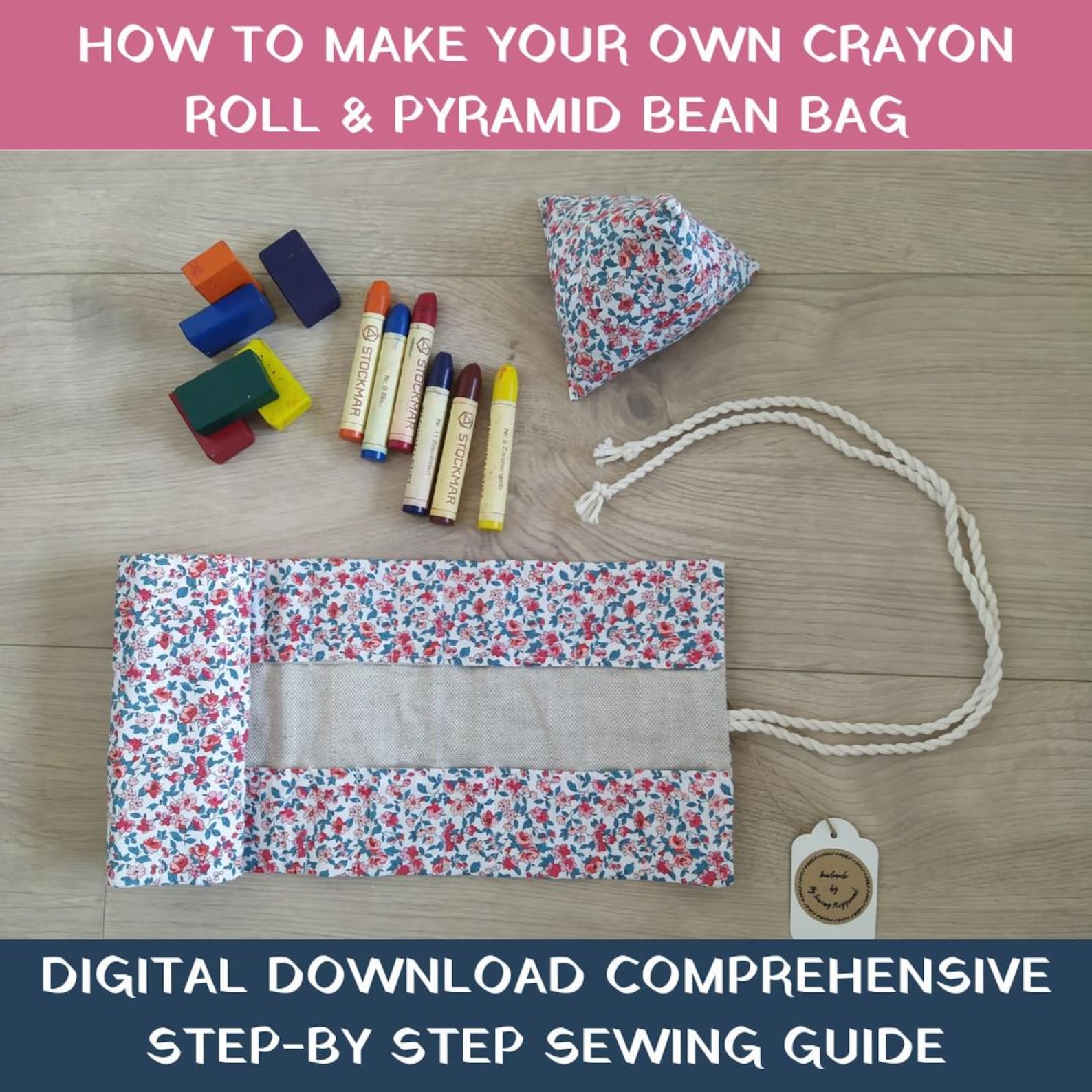 Waldorf Crayon Roll & Pyramid Bean Bag Sewing Tutorial (PDF Download ...