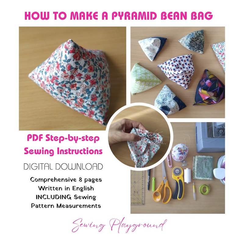 PDF Sewing Instructions for the Pyramid Bean Bag, Comprehensive Sewing Guide With Photos ...