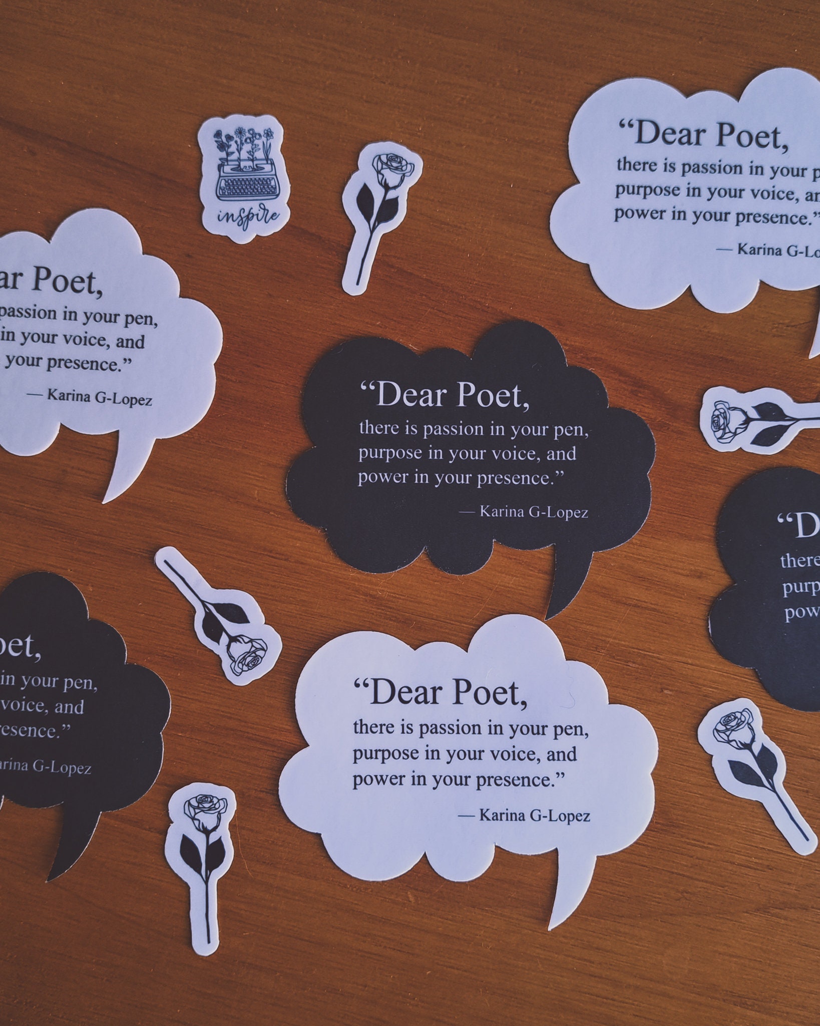 Dear Poet Quote Sticker Inspirational Writing Poetry Sticker Laptop ...