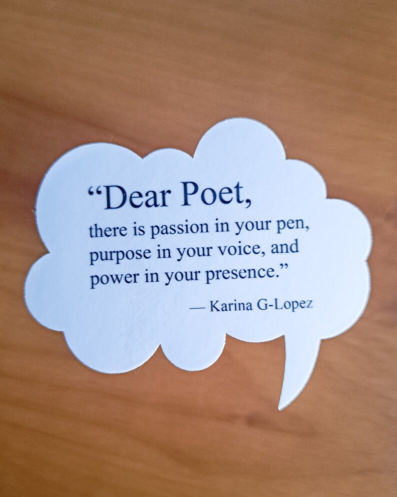 Dear Poet Quote Sticker Inspirational Writing Poetry Sticker Laptop ...