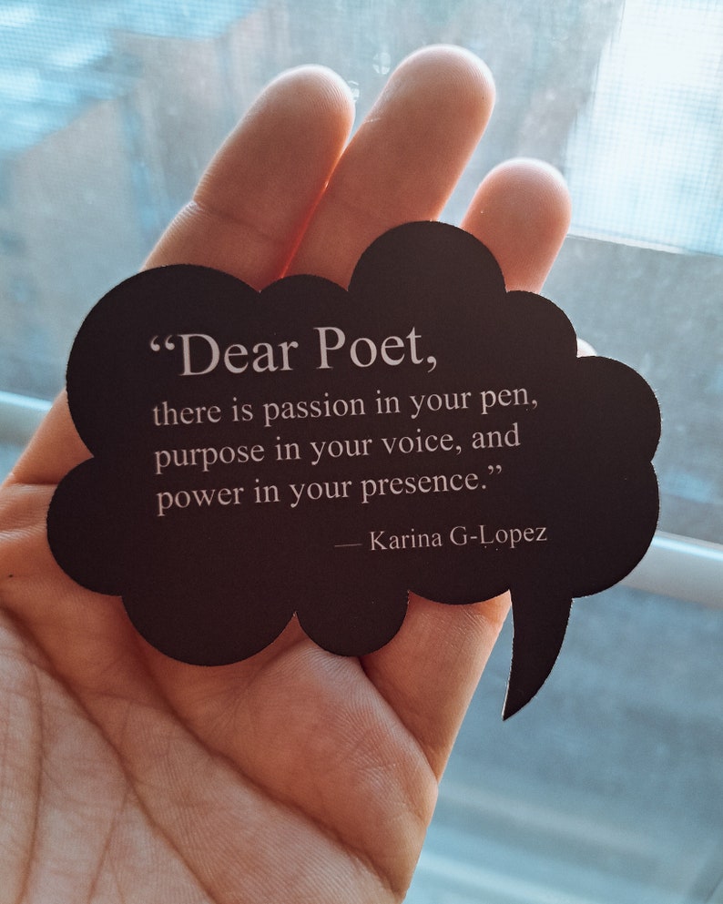 Dear Poet Quote Sticker Inspirational Writing Poetry Sticker Laptop ...