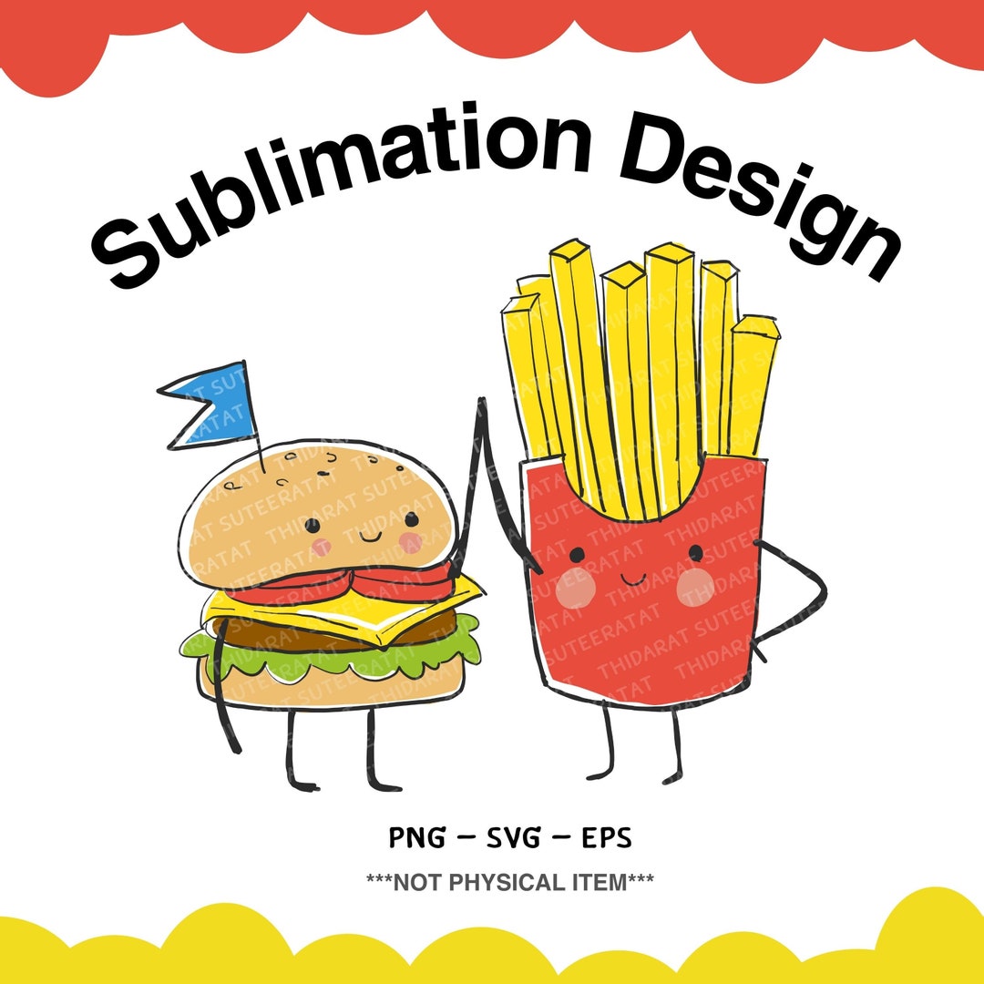 Food Besties SVG Sublimation T-shirt Design. Hand-drawn Culinary ...