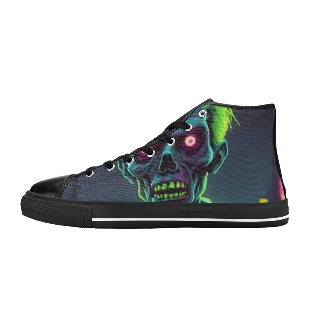 Aquila High Top Canvas Kid's Comics Retro Zombie Halloween Vintage Art ...