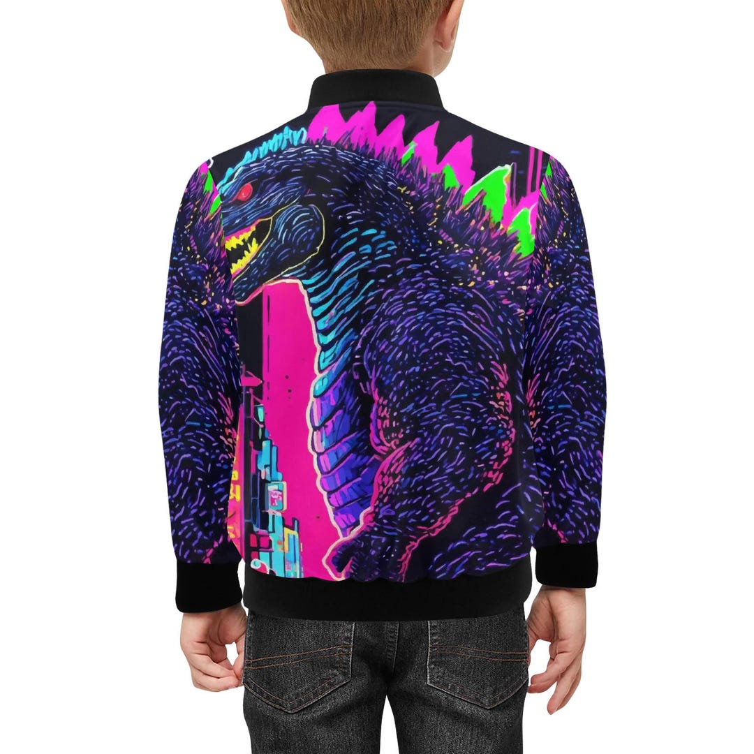 Kids Bomber Jacket Godzilla Jacke Gojira Kaiju Neon Art - Etsy