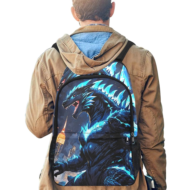 Backpack Godzilla Backpack With Mesh Pockets Handbag Bag Gojira Kaiju ...