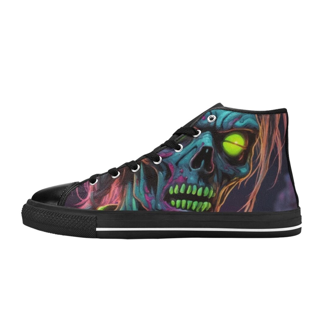 Aquila High Top Canvas Kid's Comics Retro Zombie Cartoon Halloween ...