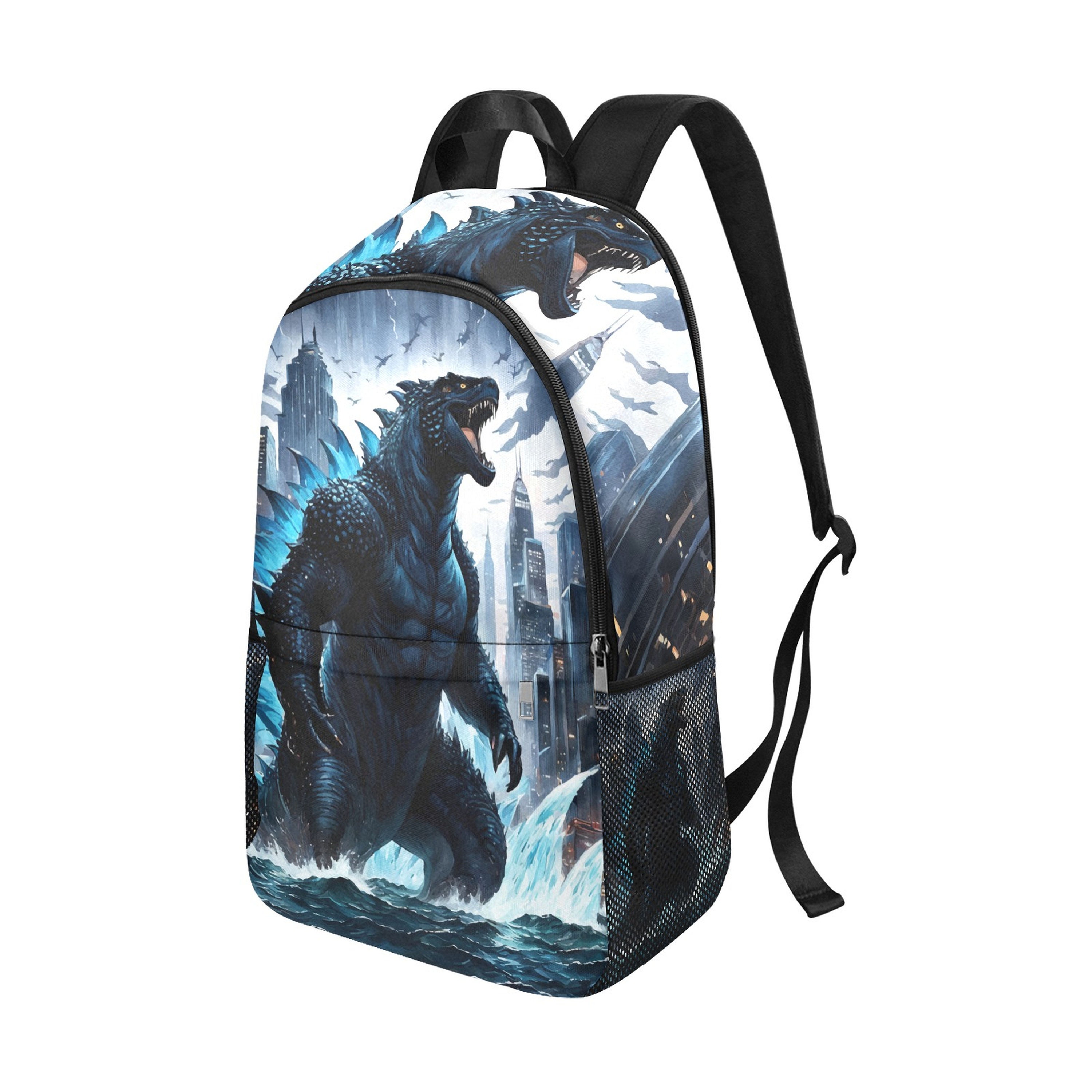 Backpack Godzilla Backpack With Mesh Pockets Handbag Gojira Kaiju - Etsy