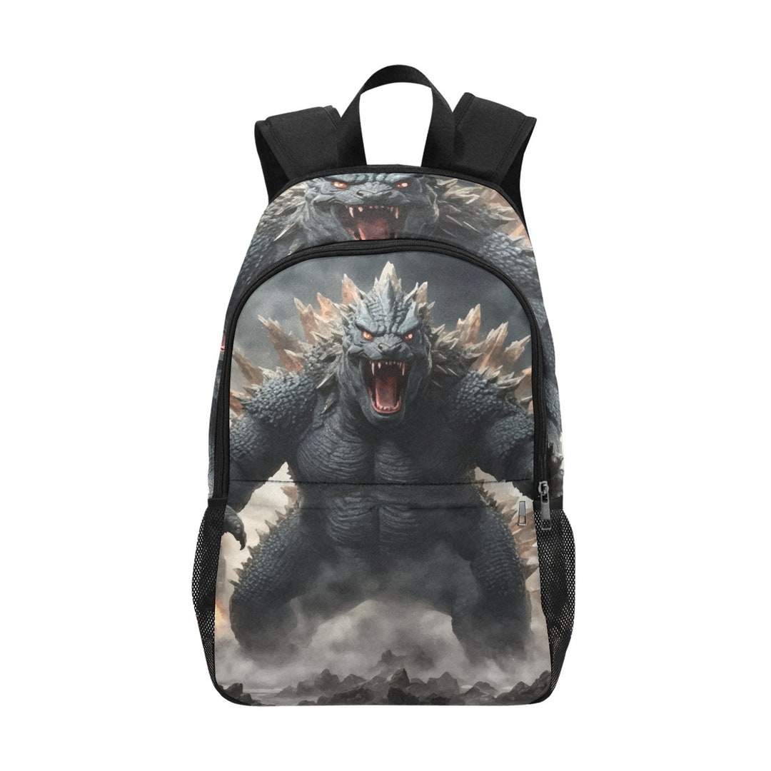 Backpack Godzilla Backpack Gojira Handbag Bag Neon Kaiju Retro - Etsy
