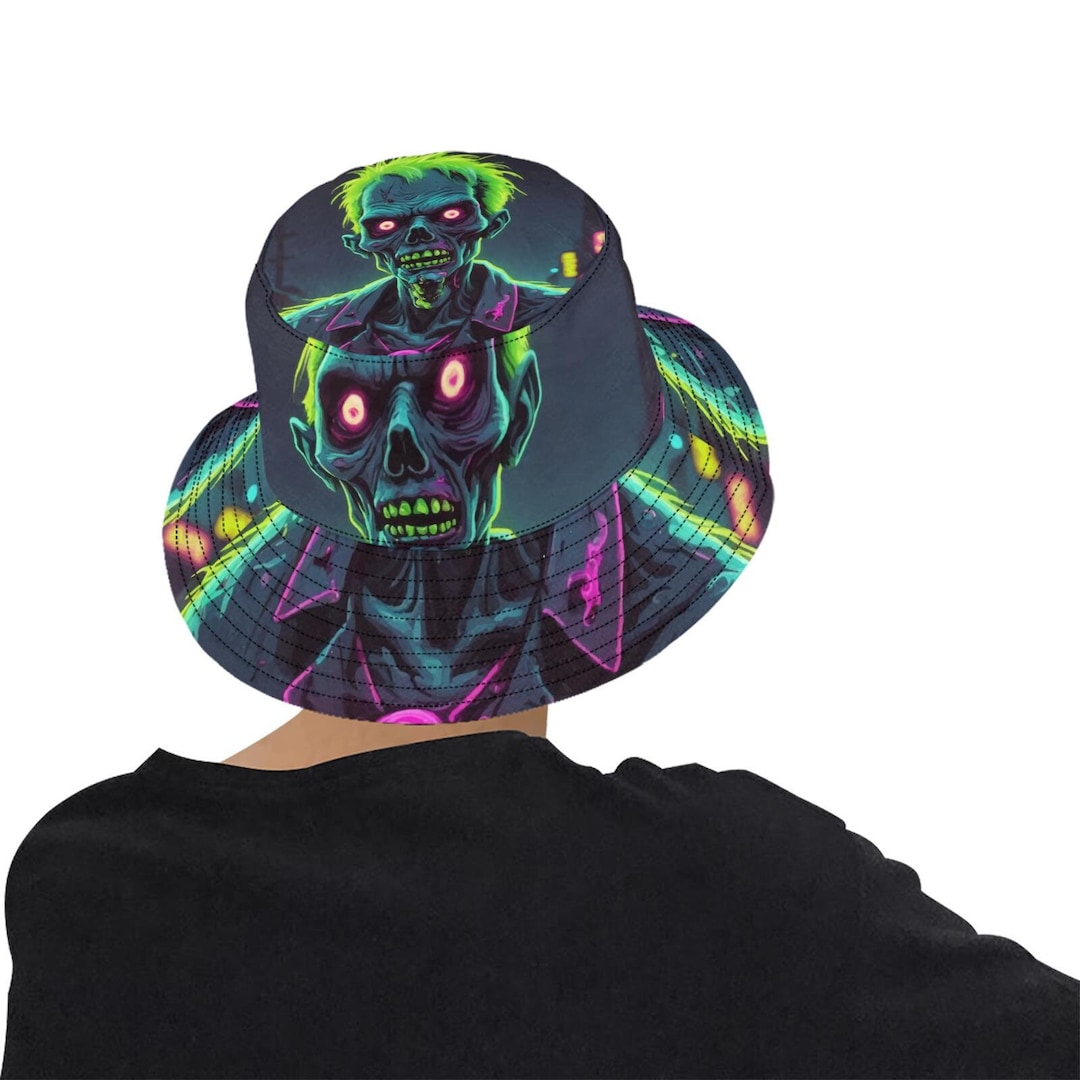 Bucket Hat Bucket Hats for Women Zombie Halloween Neon Horror - Etsy