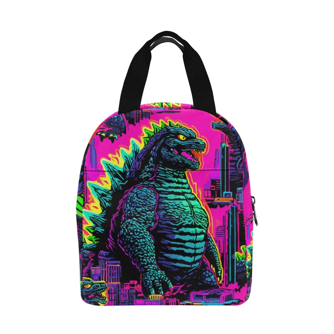 Lunch Bag Godzilla Bag Kaiju Backpack Gojira Neon Bag Cartoon Retro ...