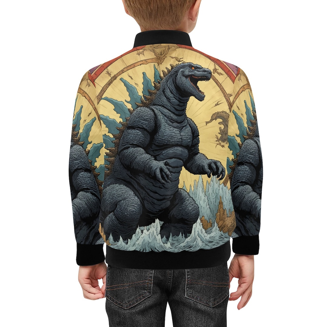 Kids Bomber Jacket With Pockets Godzilla Gojira Kaiju - Etsy