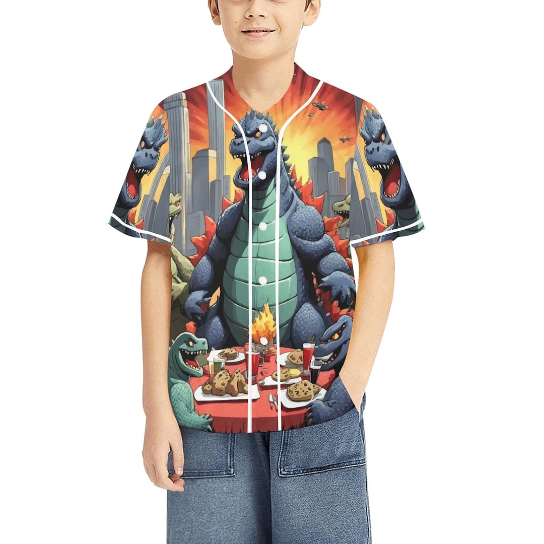 Kid's Baseball Jersey Godzilla Kaiju Gojira - Etsy