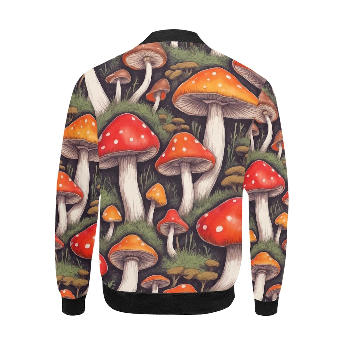 Bomber Jacket With Pockets Men Art Mushrooms - Etsy
