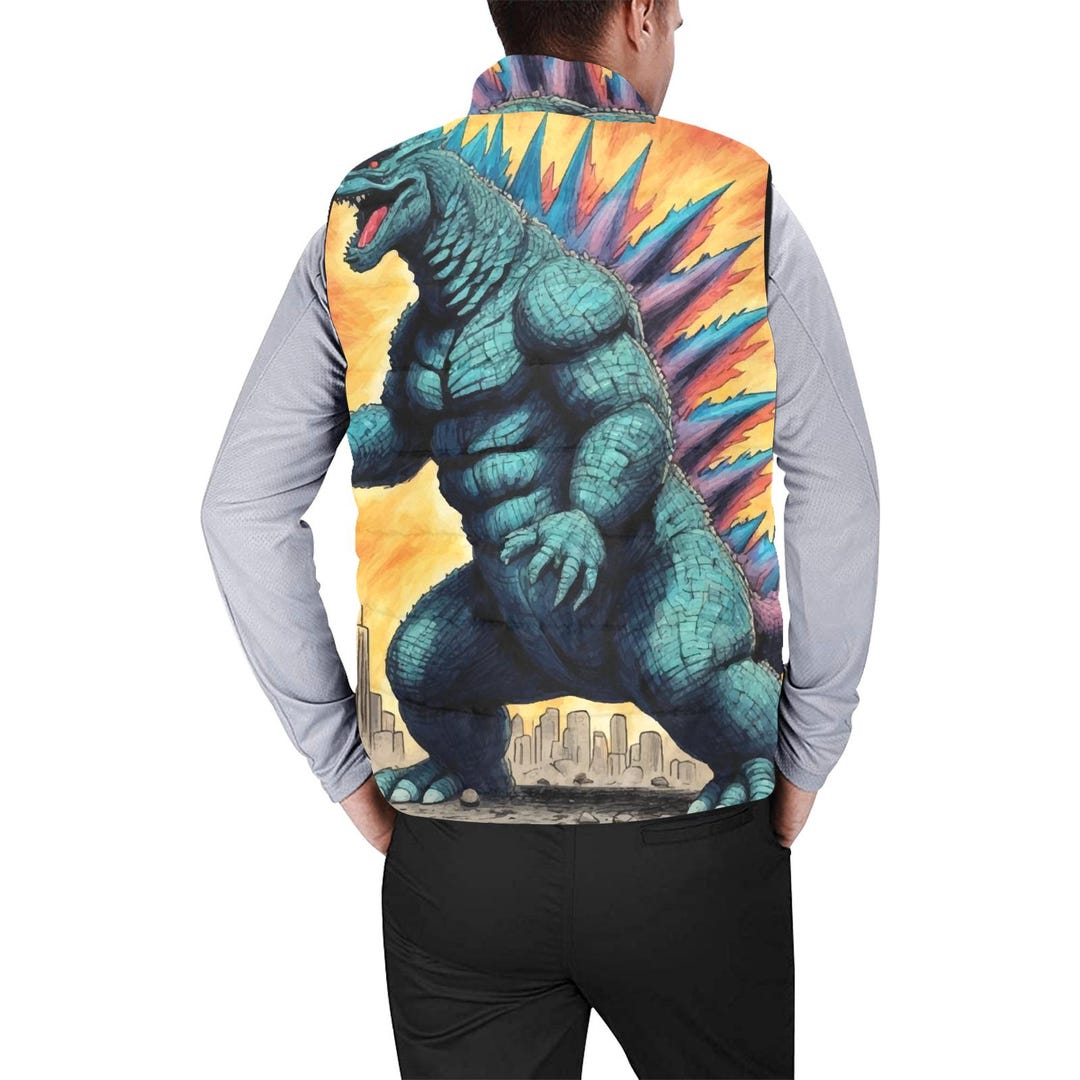 Waistcoat Godzilla Gojira Kaiju Crayon Art - Etsy