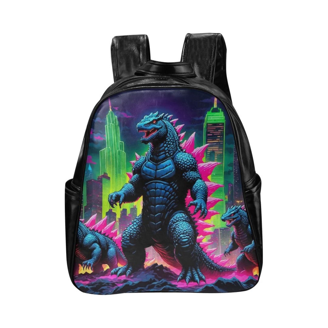 Backpack Godzilla Backpack PU Leather Godzilla Backpacks Kaiju Bag ...