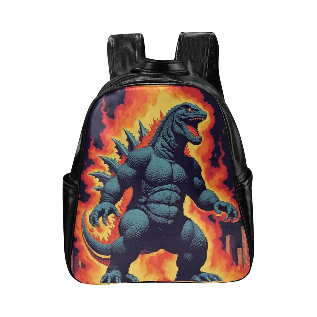 Backpack Godzilla Backpack PU Leather Godzilla Backpacks Godzillas Back ...
