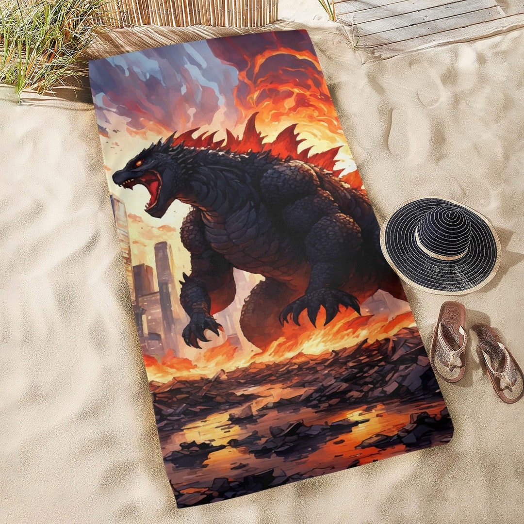 Beach Towel Godzilla - Etsy