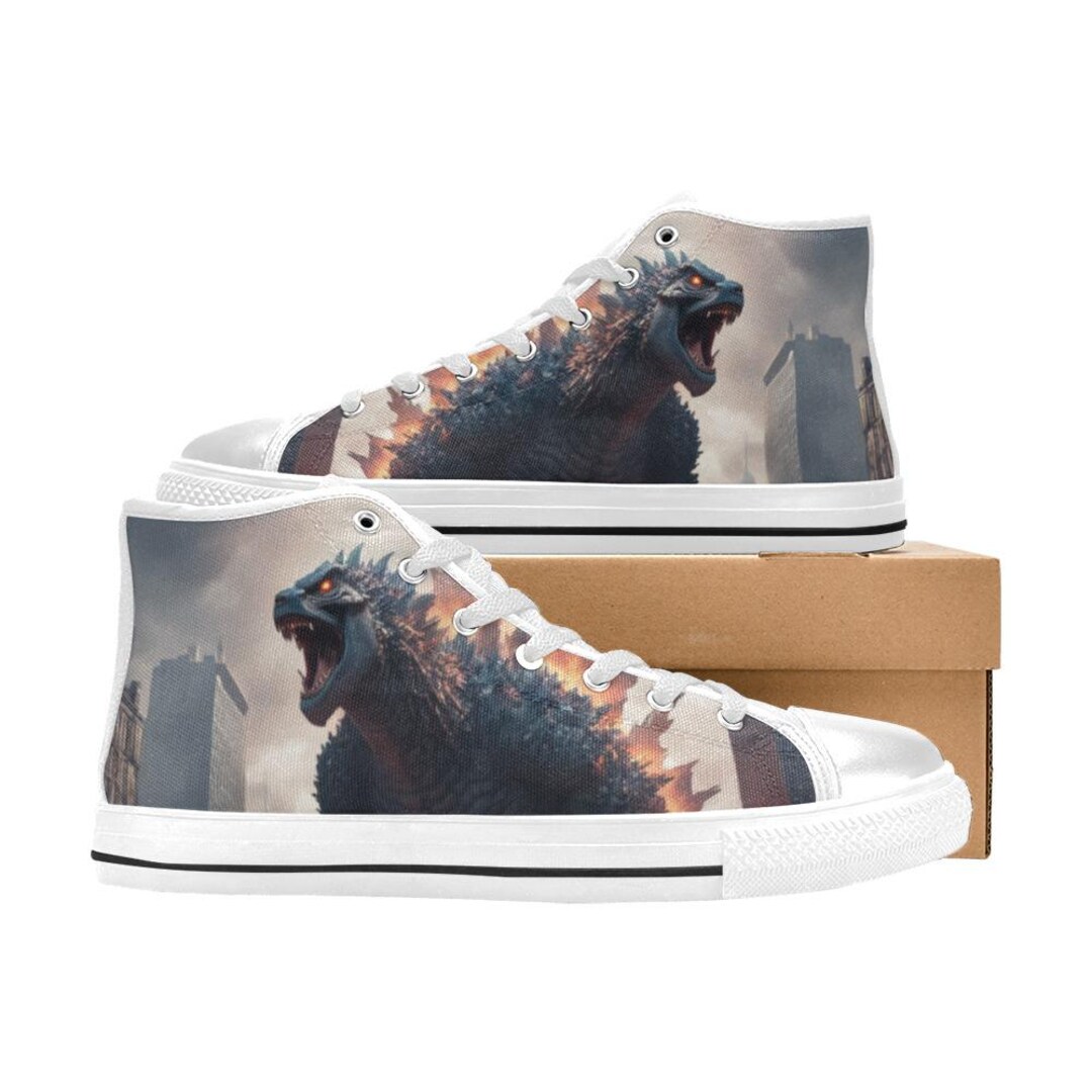 Godzilla Kids Shoes Godzilla Gojira Shoes Kaiju Sneakers - Etsy