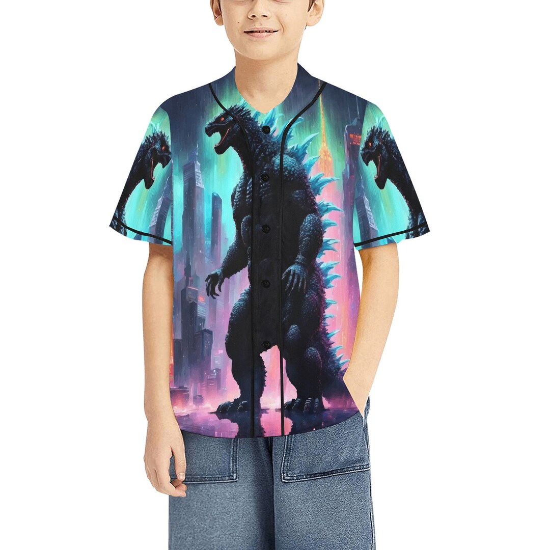 Kid's Baseball Jersey Godzilla Kaiju Gojira - Etsy