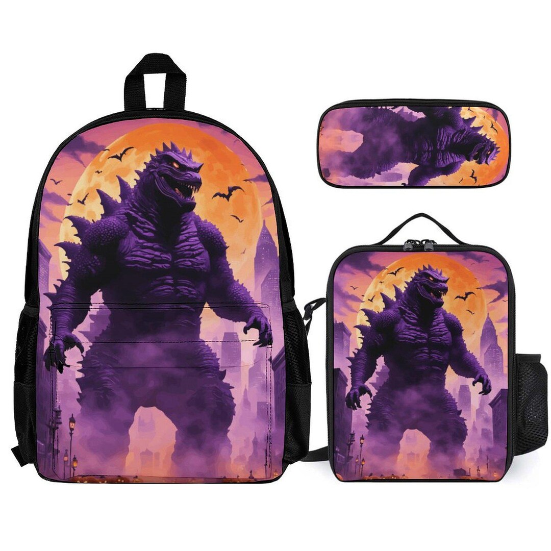 Backpack Set Godzilla Lunch Box Godzilla Pencil Case Halloween - Etsy