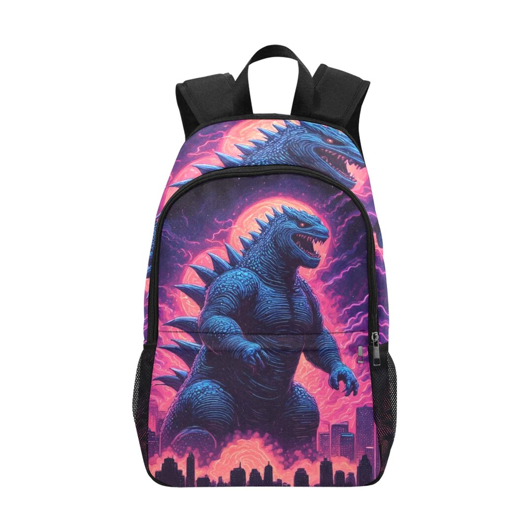 Backpack Godzilla Backpack Handbag Bag Gojira Backpack Kaiju Neon - Etsy