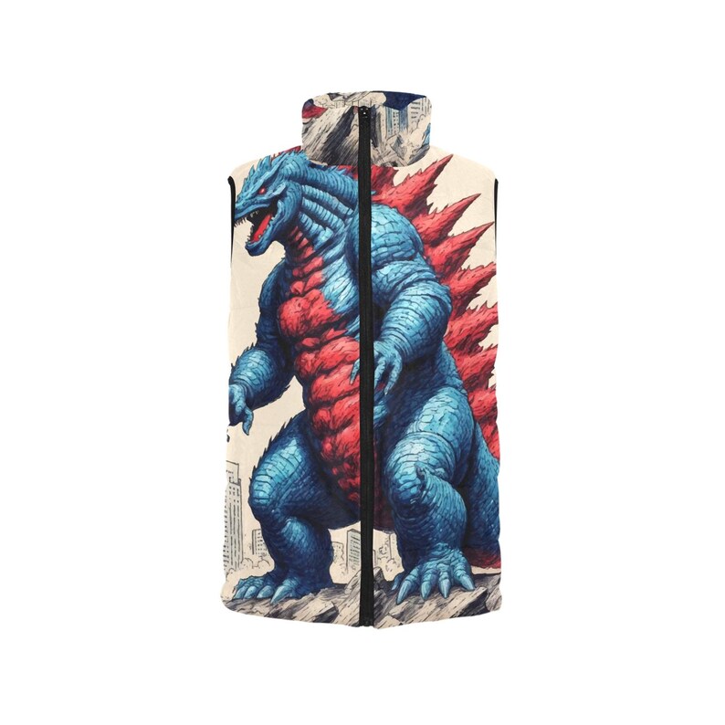 Waistcoat Godzilla Kaiju Crayon Cartoon Comics Godzillas Art Gojira - Etsy