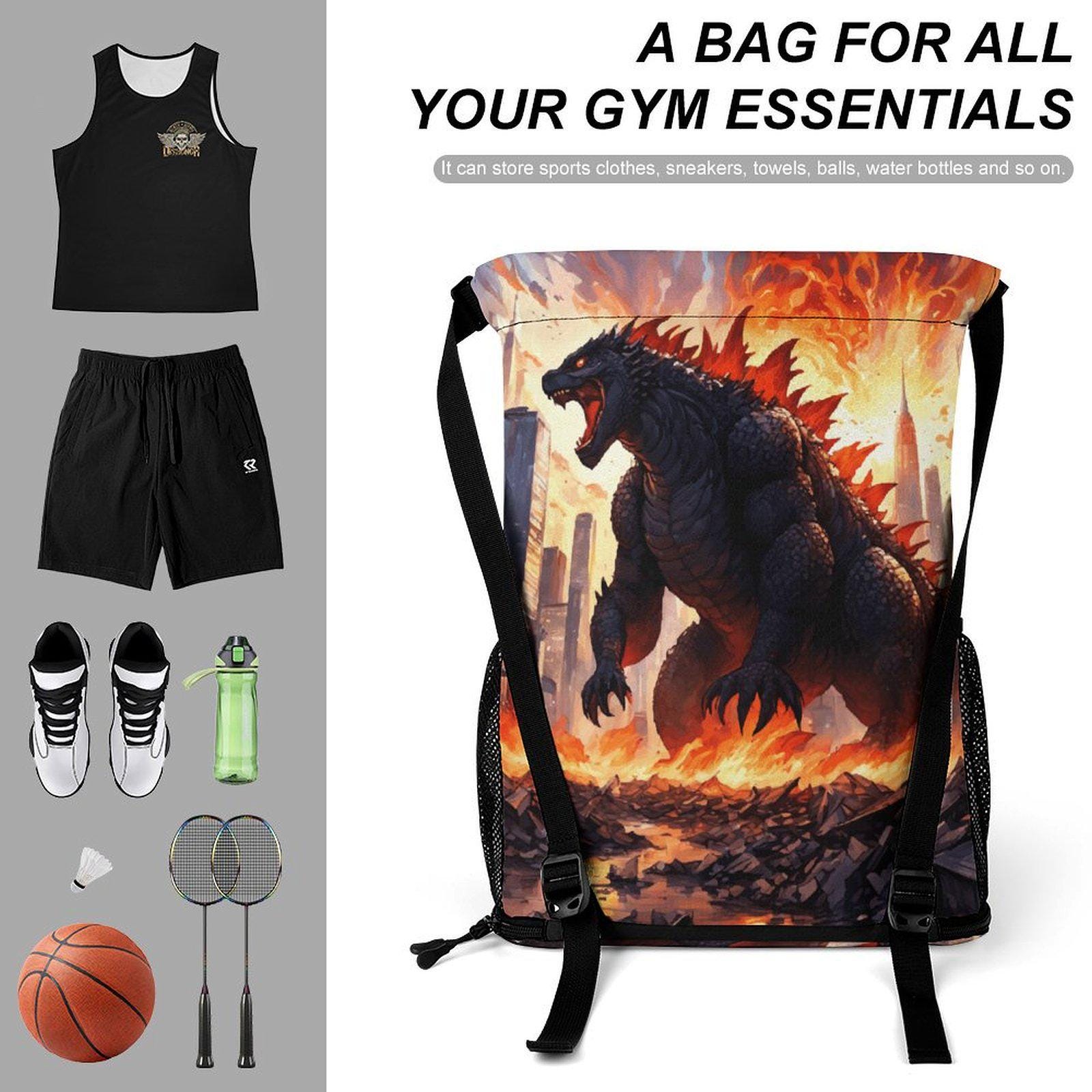 Drawstring Bag Godzilla Bag Cartoon Gojira Bag - Etsy