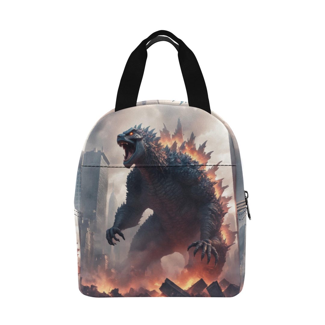 Lunch Bag Godzilla Bag Kaiju Backpack Bag Cartoon Monster Retro Art ...