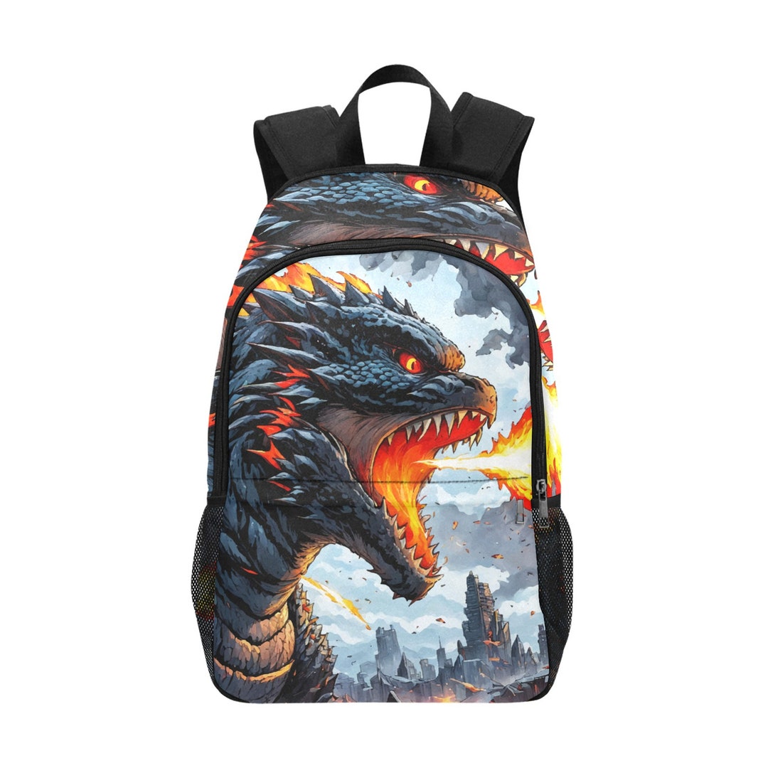 Backpack Godzilla Backpack With Mesh Pockets Handbag Bag Gojira Kaiju ...