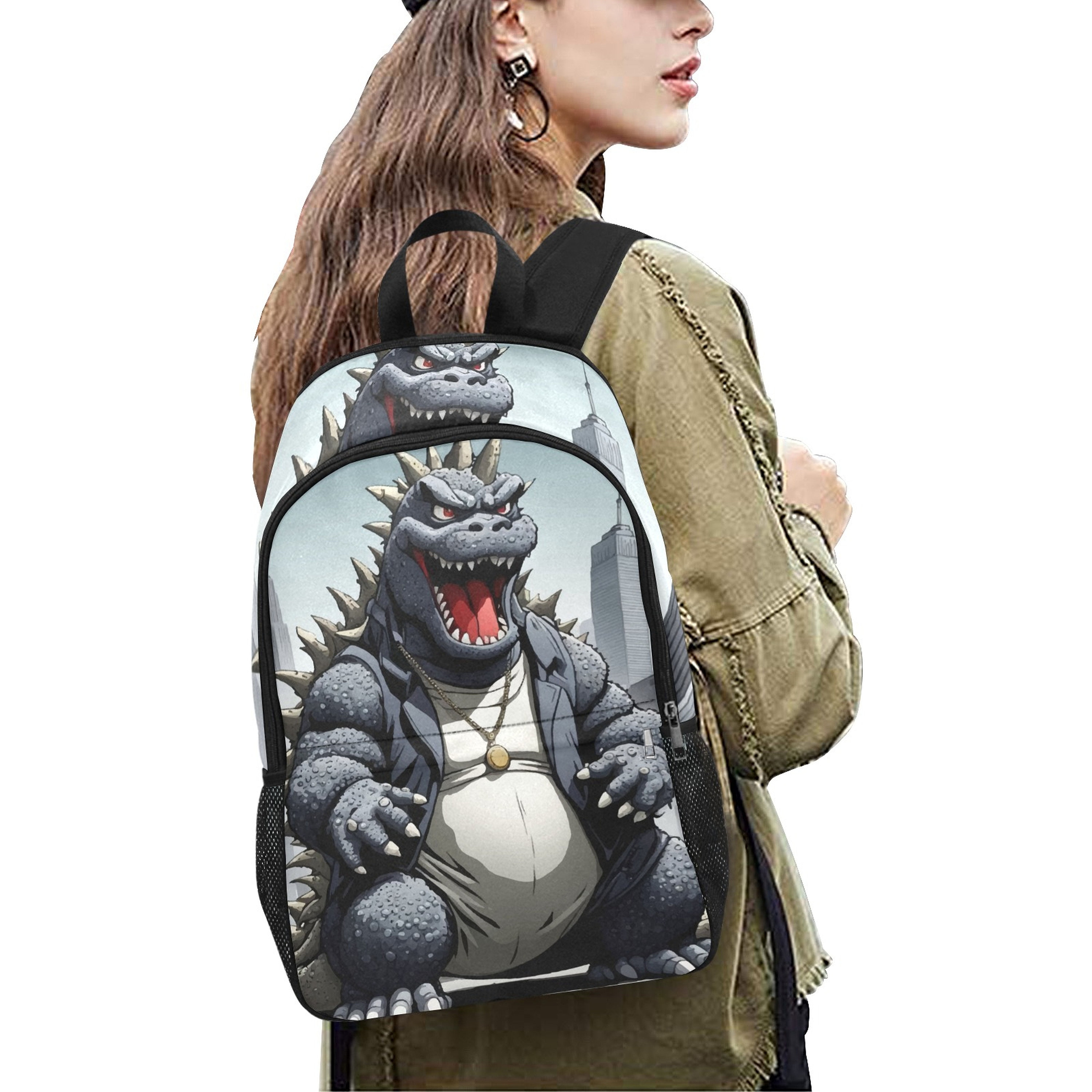Backpack Godzilla Backpack With Mesh Pockets Handbag Bag Gojira Kaiju ...