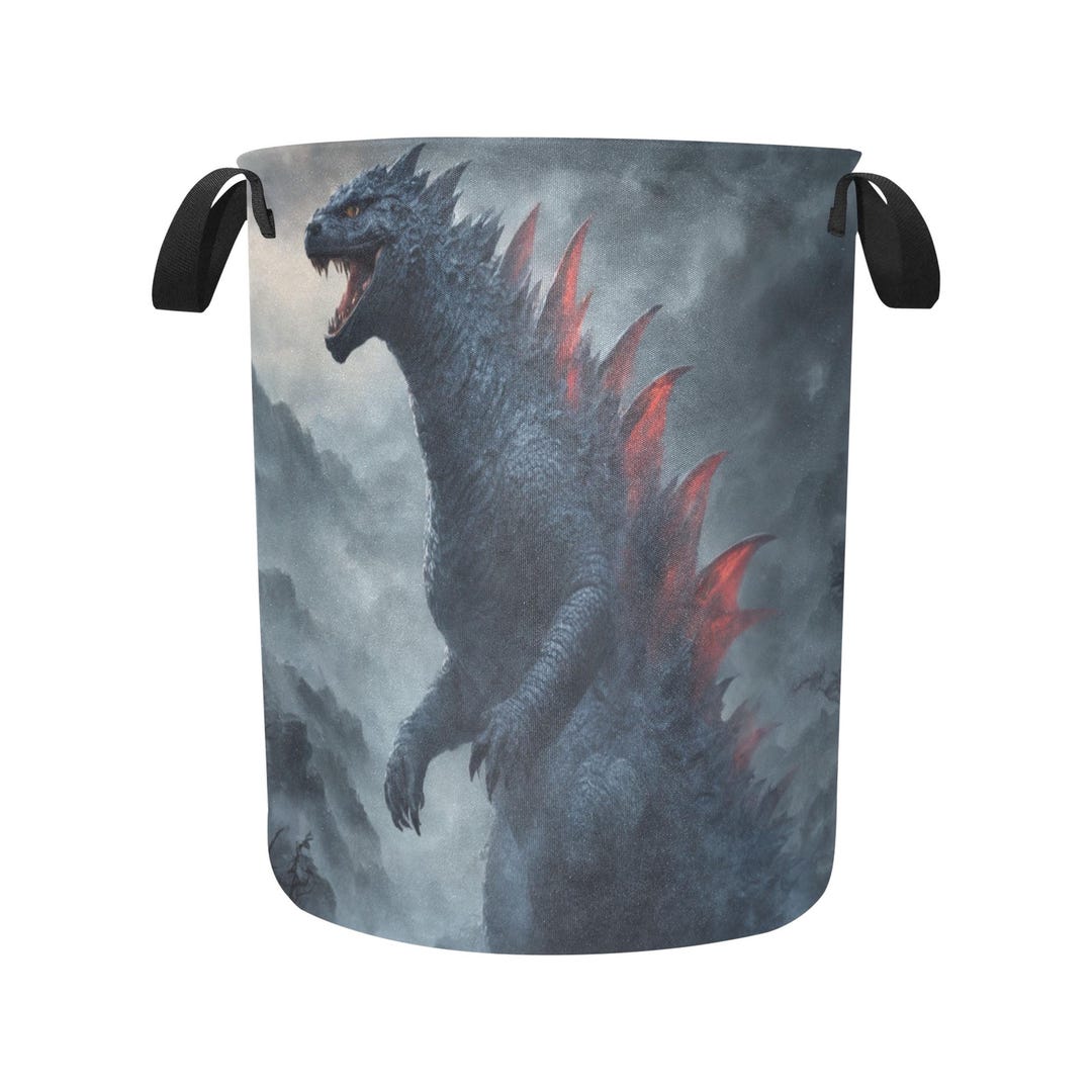 Laundry Basket Laundry Hamper Basket Gojira Kaiju Godzillas Comics Vintage Art Godzilla Cartoon ...