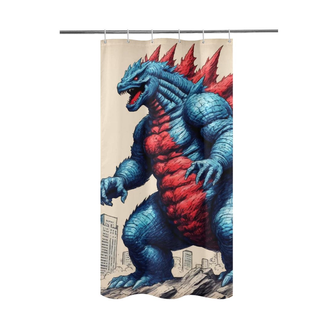 Shower Curtain 36"x 72" Godzilla Kaiju Retro Vintage Gojira Comics ...