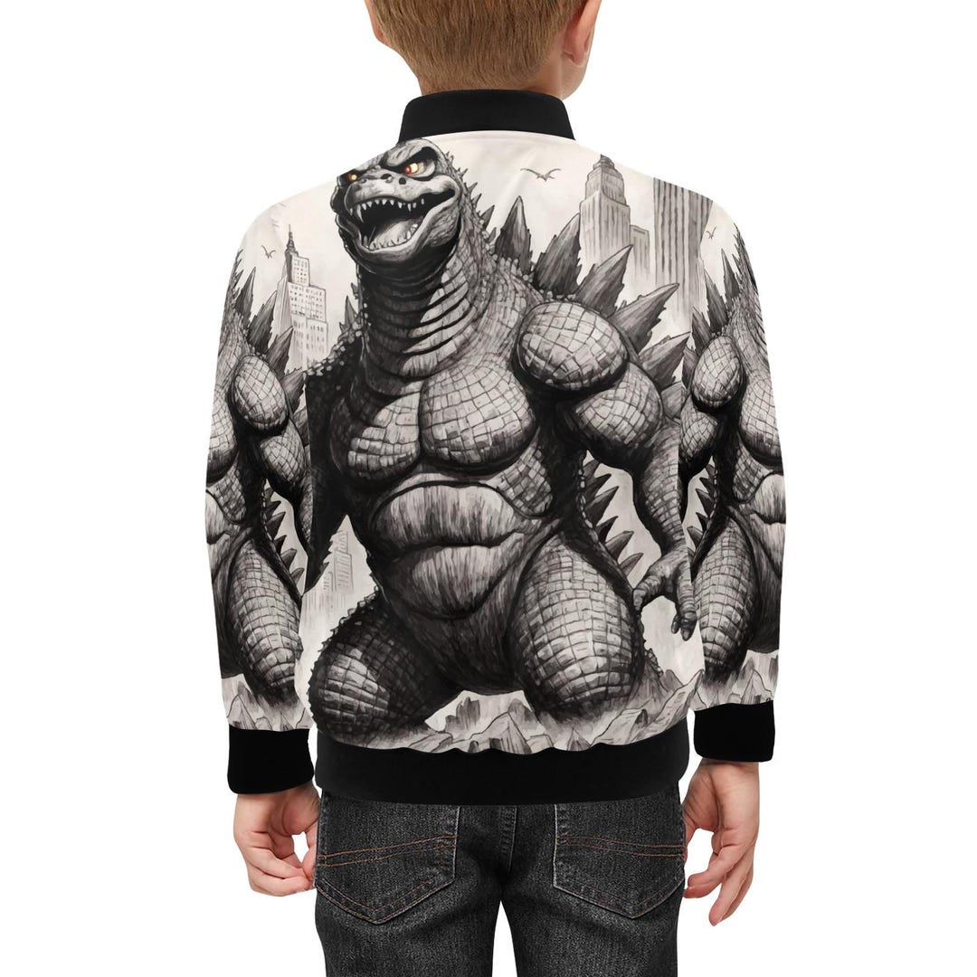 Kids Bomber Jacket Godzilla Pencil Gojira Kaiju Art - Etsy