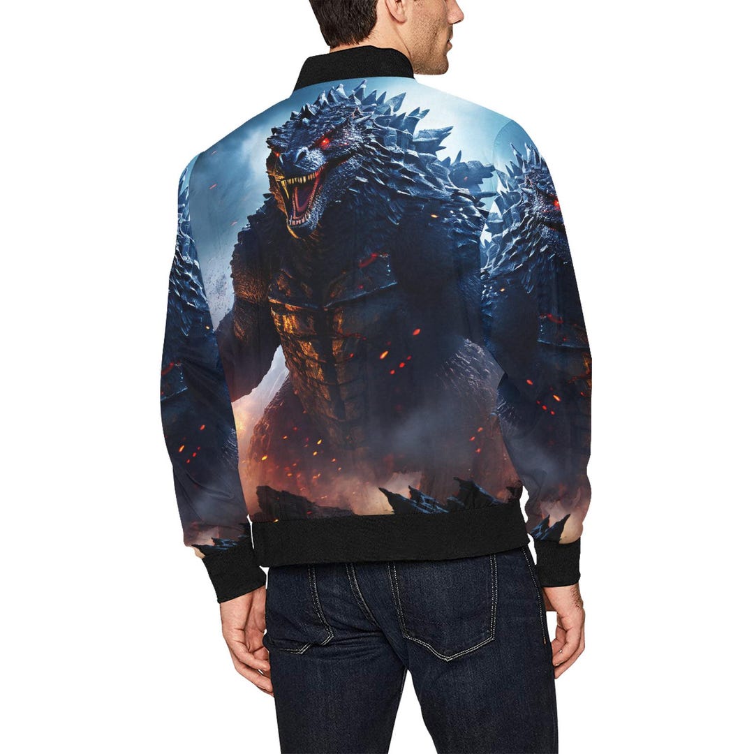 Bomber Jacket With Pockets Godzillas Jacket Monster Jacket Godzilla ...