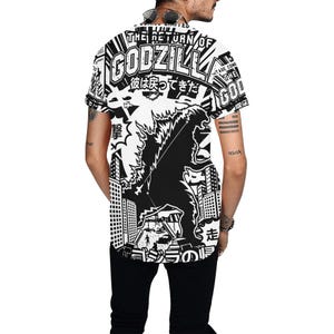 Baseball Jersey Men Godzilla Kaiju Gojira Tshirt Art Vintage Tshirt ...