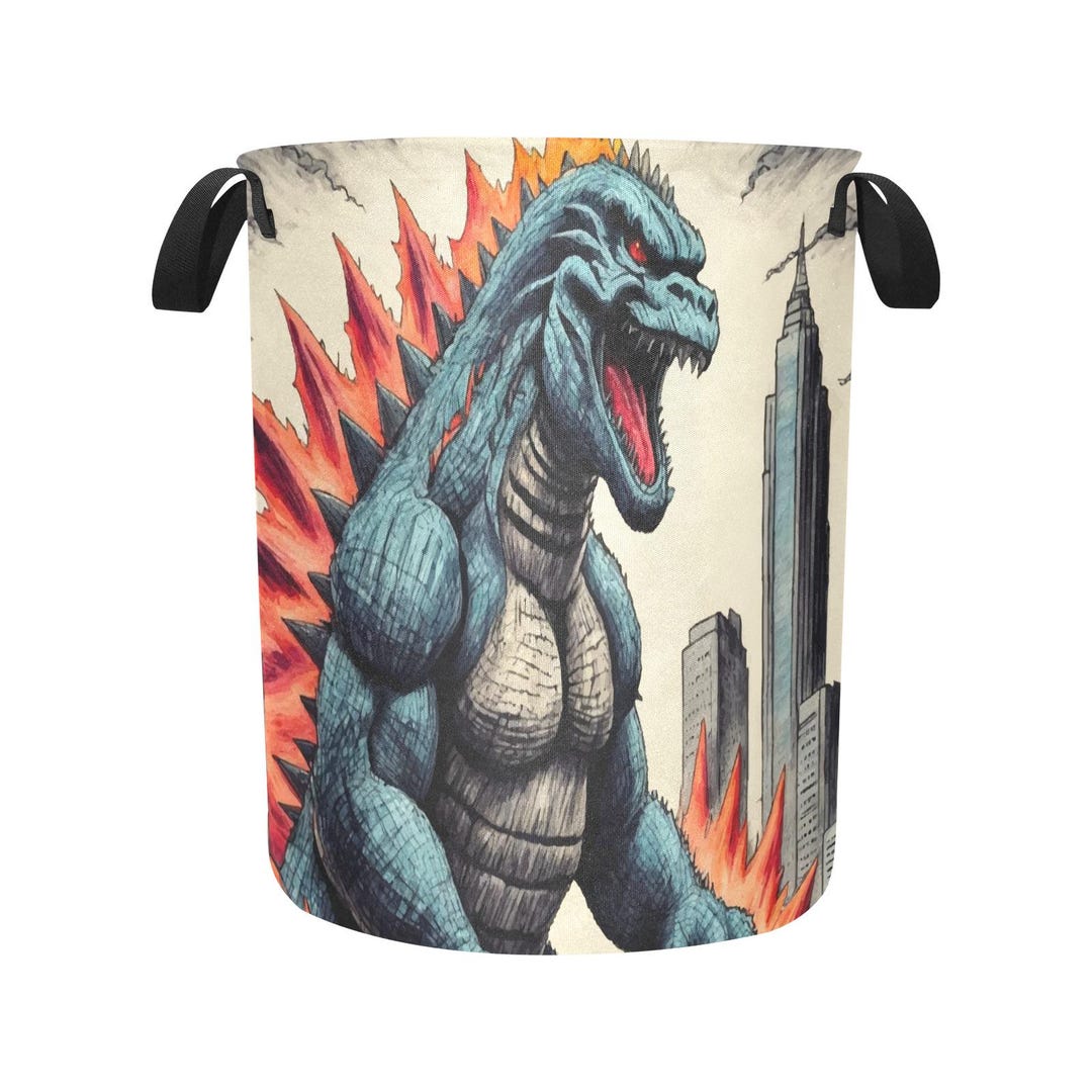 Laundry Basket Godzilla Basket Kaiju Gojira Vintage Cartoon Comics Godzillas Basket - Etsy