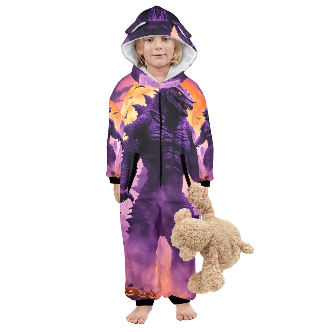 Godzilla Hooded Onesie Pajamas Kids - Etsy