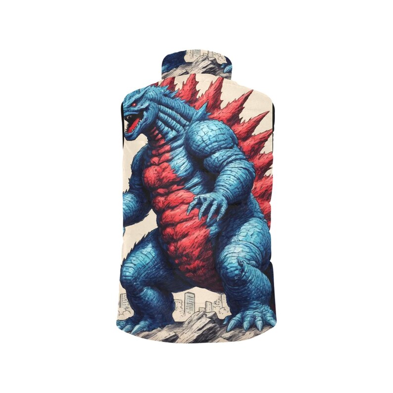 Waistcoat Godzilla Kaiju Crayon Cartoon Comics Godzillas Art Gojira - Etsy
