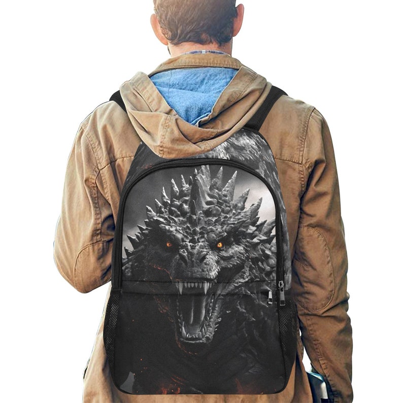 Backpack Godzilla Backpack With Mesh Pockets Handbag Bag Gojira Kaiju ...