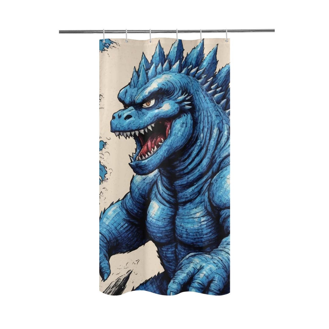 Shower Curtain 36"x 72" Godzilla Retro Vintage Gojira Comics Cartoon ...