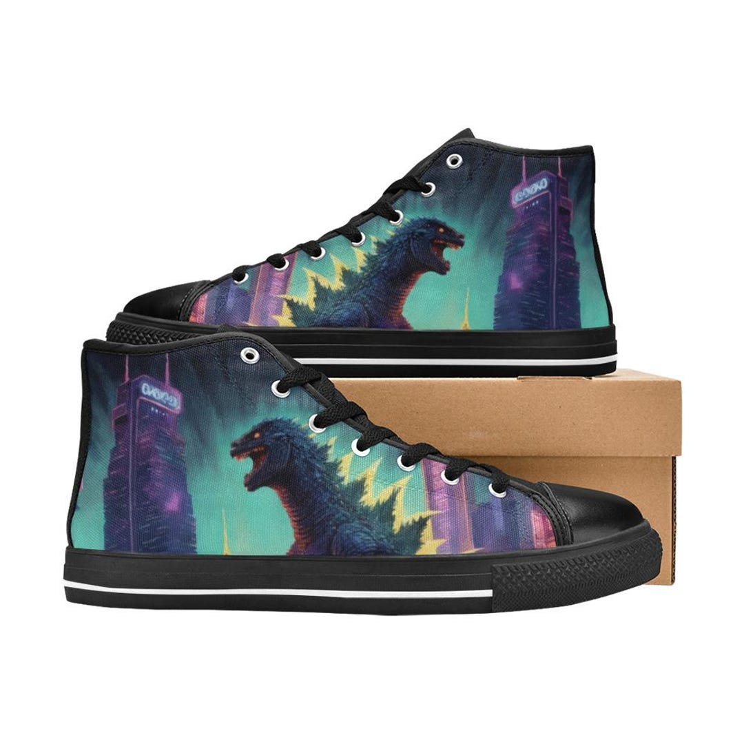 Godzilla Kids Shoes Godzilla High Top Shoes Gojira Sneakers Shoes Kaiju ...