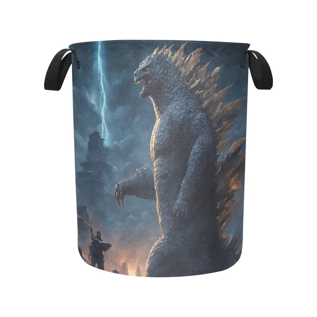 Laundry Basket Laundry Hamper Basket Gojira Kaiju Retro Godzillas Comics Vintage Art Godzilla ...