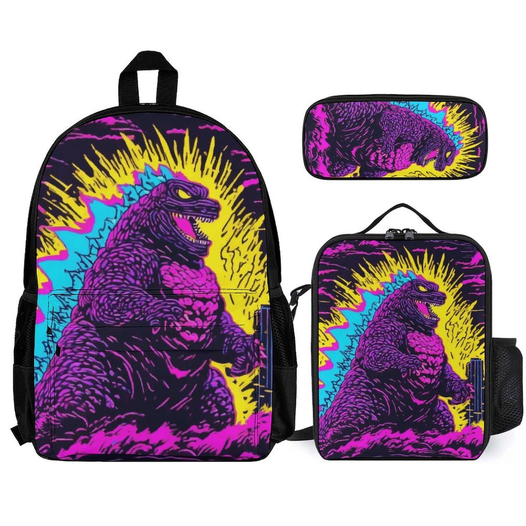 Backpack Set Godzilla Lunch Box Godzilla Pencil Case Gojira Bag Kaiju ...
