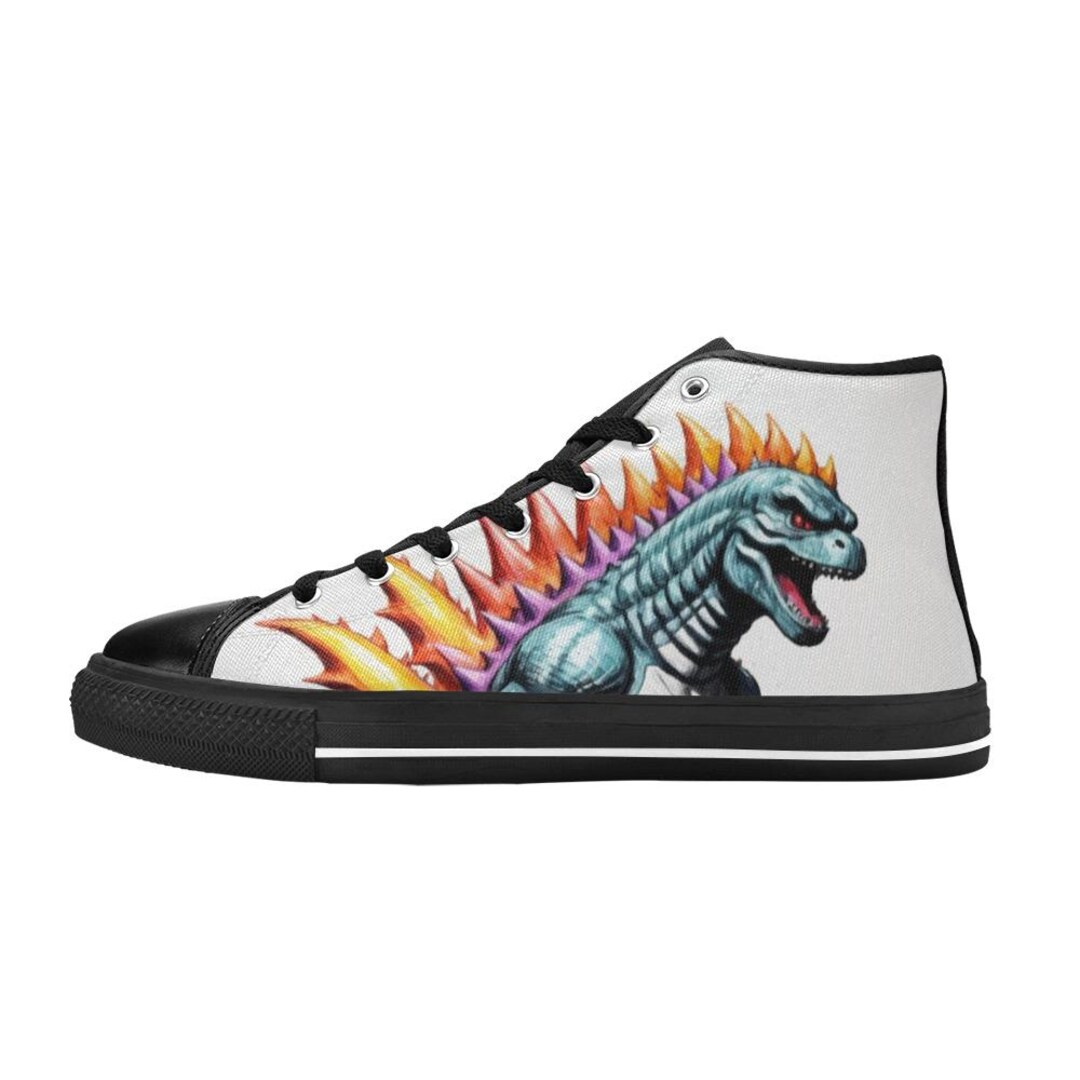 Aquila High Top Canvas Kids Shoes Godzilla Shoes Gojira Shoes Kaiju ...