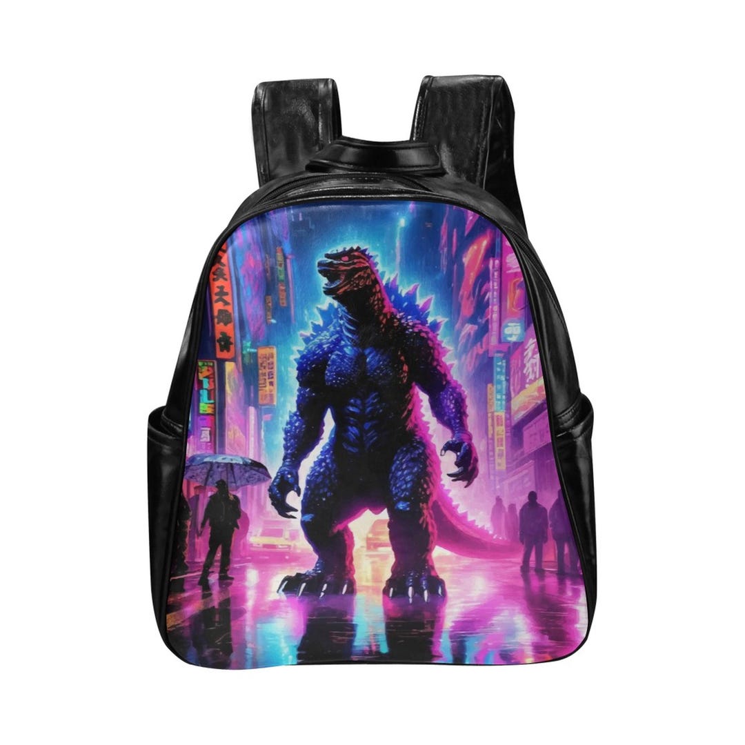 Backpack Godzilla Backpack PU Leather Godzilla Backpacks Kaiju Bag ...