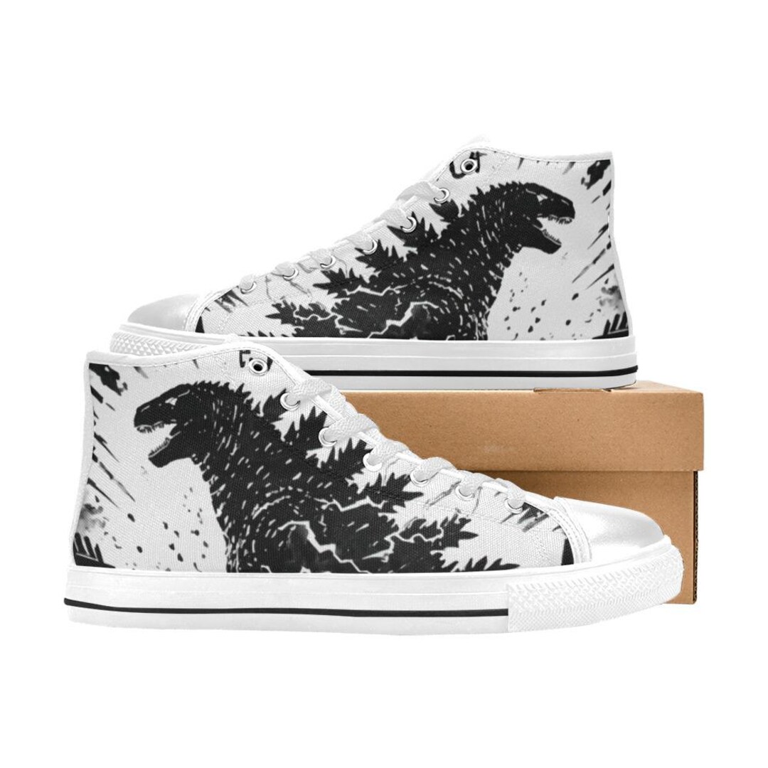 Godzilla High Top Canvas Kids Shoes Godzilla Gojira Shoes Kaiju ...