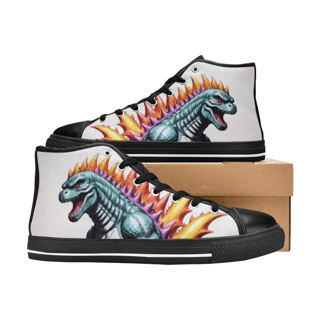 Godzilla Kids Shoes Godzilla High Top Shoes Gojira Sneakers Shoes Kaiju ...