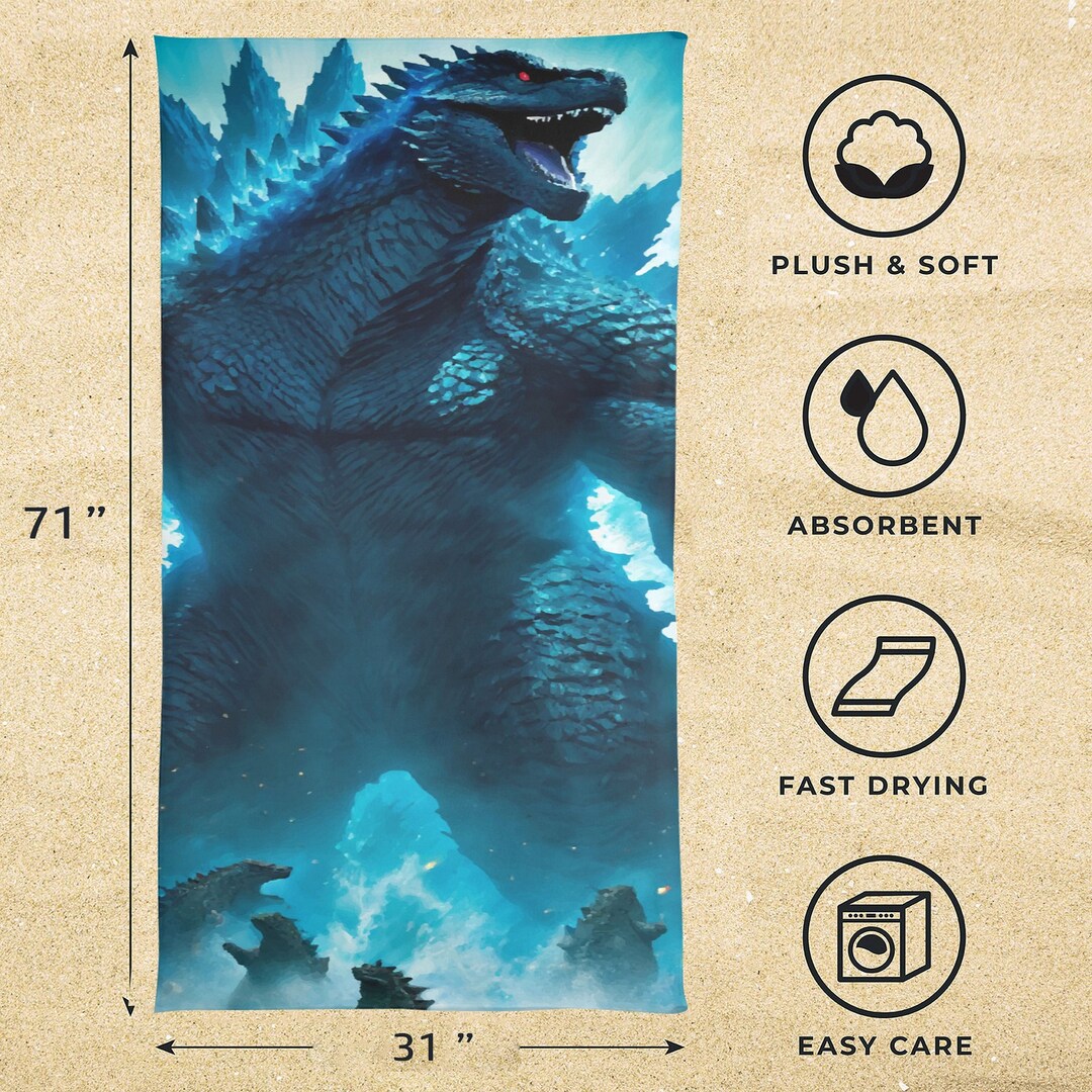 Beach Towel Godzilla - Etsy