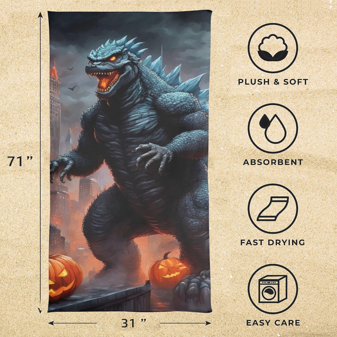 Beach Towels Godzilla Gojira Kaiju Monster Beach Godzilla Gojira ...